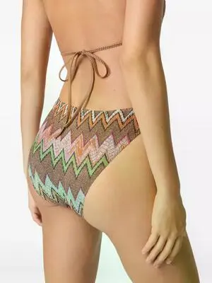 Missoni Lamé Viscose One-piece Swimsuit With Macro Zigzag Pattern - Neutrals