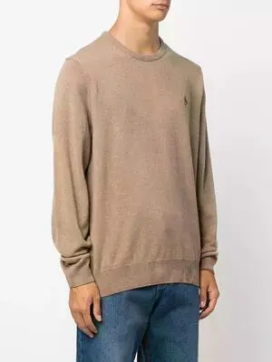 Polo Ralph Lauren Wool Jumper With Embroidered Polo Pony - Brown