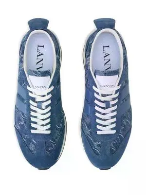 LANVIN Patterned Panelled Sneakers - Blue