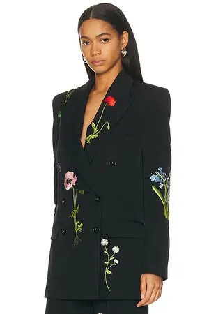 Stella McCartney Boyfriend Embroidered Tailored Blazer