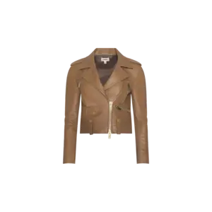 L'Agence Blakely Leather Biker Jacket - Soft Cognac
