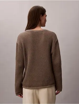 Calvin Klein Smooth Cotton Relaxed Monogram Sweater