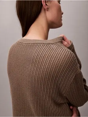 Calvin Klein Smooth Cotton Relaxed Monogram Sweater