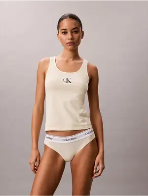 Calvin Klein Cotton Stretch Lounge Tank Top - Pear Sorbet