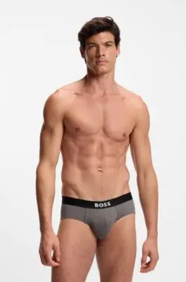 BOSS Three-pack Low-rise Briefs In Stretch Cotton - Patterned