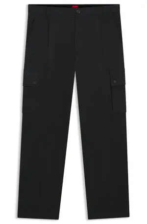 Hugo Relaxed-fit Cargo Trousers - Black