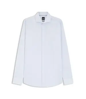 BOSS Printed Slim-fit Shirt In Wrinkle-free Cotton Twill