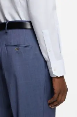 BOSS Printed Slim-fit Shirt In Wrinkle-free Cotton Twill