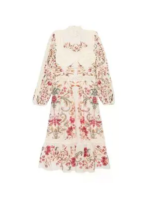 Farm Rio Royal Garden Midi Dress - Neutrals