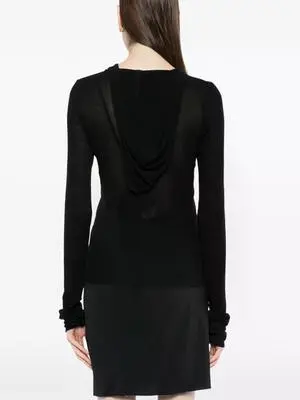 Rick Owens Cropped Hoodie - Black