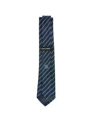 Giorgio Armani Striped Neck Tie - Blue