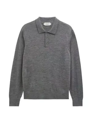 Pringle Of Scotland Polo-collar Merino Wool Jumper - Grey
