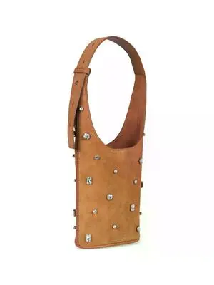 Veronica Beard Crystal-embellished Bucket Bag - Brown