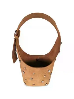 Veronica Beard Crystal-embellished Bucket Bag - Brown