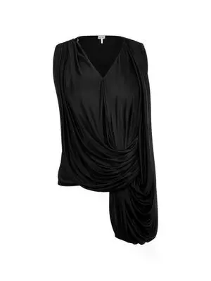 Loewe Draped V-neck Top - Black