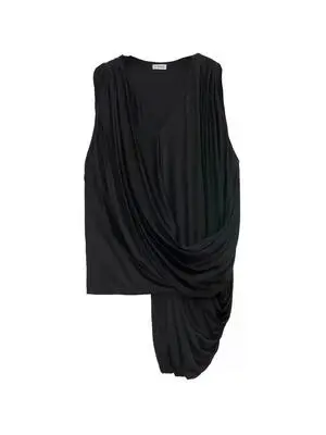 Loewe Draped V-neck Top - Black