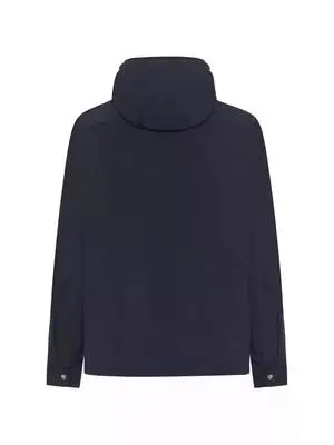 MOORER Buttoned Hooded Jacket - Blue