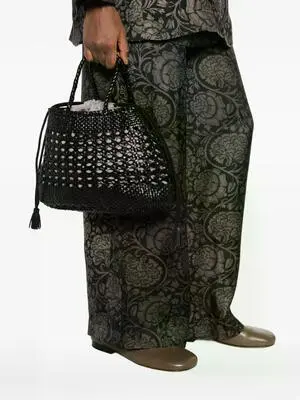 Dragon Diffusion Santa Cano Woven Braided Tote Bag - Black