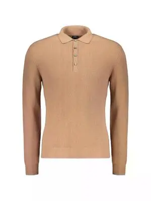 Fedeli Ribbed-knit Polo Shirt