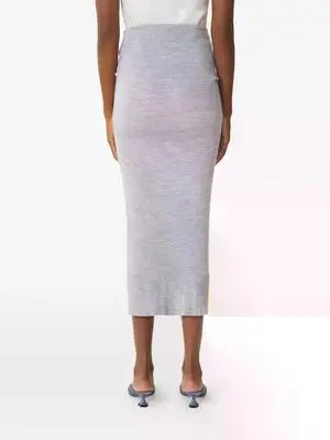 LANVIN Draped Wrap-effect Midi Skirt