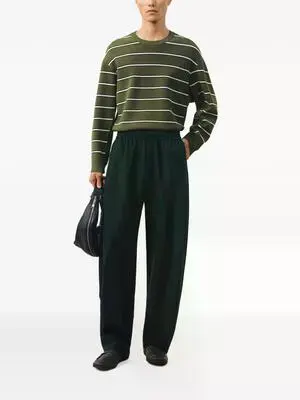 CROQUIS Striped Crewneck Jumper - Green