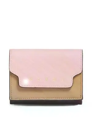 Marni Tri-fold Saffiano-leather Wallet - Pink