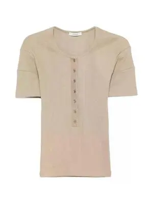 LEMAIRE Lemiare Buttoned Ribbed Cotton-linen Henley