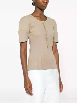 LEMAIRE Lemiare Buttoned Ribbed Cotton-linen Henley