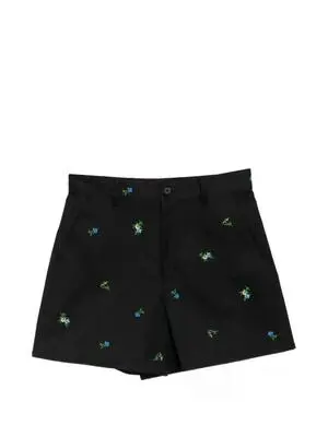 JNBY Embroidered Rolled-hem Shorts