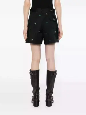 JNBY Embroidered Rolled-hem Shorts