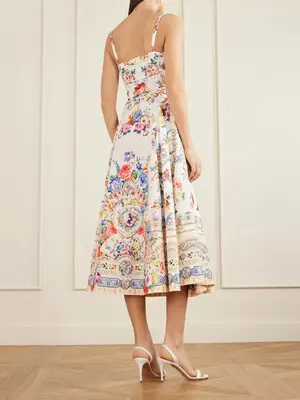 Camilla Ballerina Floral-print Cotton-blend Midi Dress - Multi