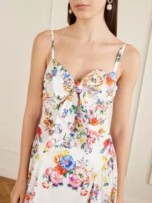 Camilla Ballerina Floral-print Cotton-blend Midi Dress - Multi