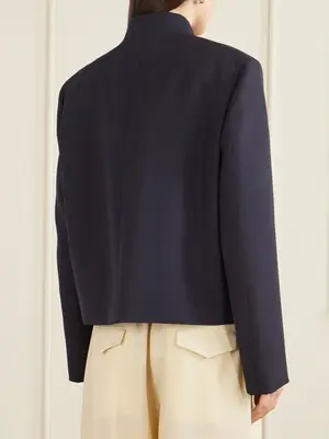 JIL SANDER Cropped Asymmetric Wool-twill Jacket