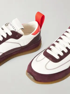 Alexander McQueen Suede And Leather-trimmed Shell Sneakers - Brown