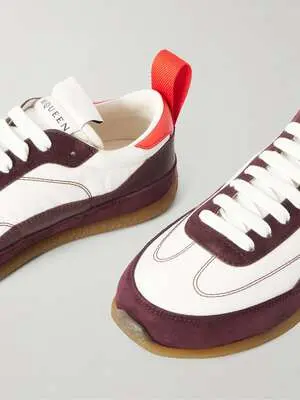 Alexander McQueen Suede And Leather-trimmed Shell Sneakers