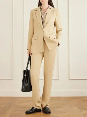 Max Mara Ribbed Cashmere And Silk-blend Polo Sweater - Neutrals