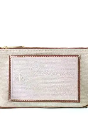 LANVIN Embroidered-logo Crossbody Bag - Neutrals