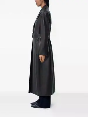 THE ROW Raisa Notched-lapels Belted Leather Coat