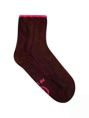 PIP STUDIO Cable-knit Socks - Red