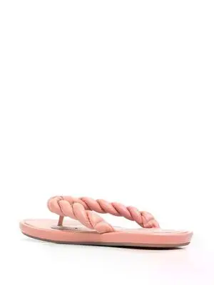 Red Valentino Twist-strap Leather Flip Flops - Pink