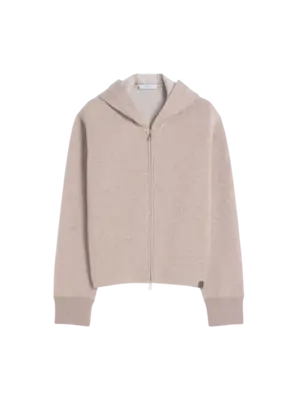 Max Mara Cashmere And Wool Jersey Hooded Sweatshirt - Beige