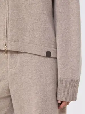 Max Mara Cashmere And Wool Jersey Hooded Sweatshirt - Beige