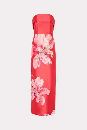 MILLY Ciara Printed Faille Maxi Dress