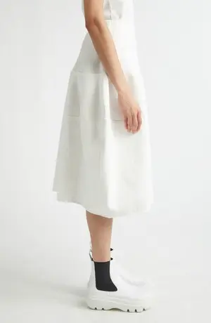 MELITTA BAUMEISTER Rounded Cotton Twill Midi Skirt - White