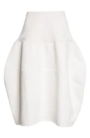 MELITTA BAUMEISTER Rounded Cotton Twill Midi Skirt - White