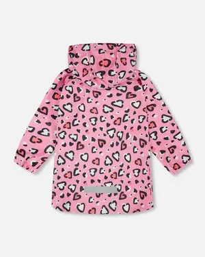 DEUX PAR DEUX Polyurethane Heart Print Rain Jacket