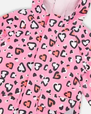 DEUX PAR DEUX Polyurethane Heart Print Rain Jacket