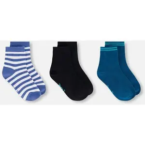 DEUX PAR DEUX Striped Socks Set - Striped Blue