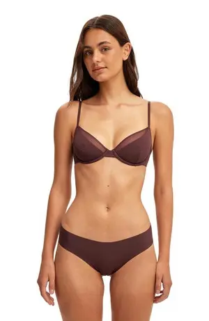 Cotton:on Double Layer Underwire Bra Chocolate Plum