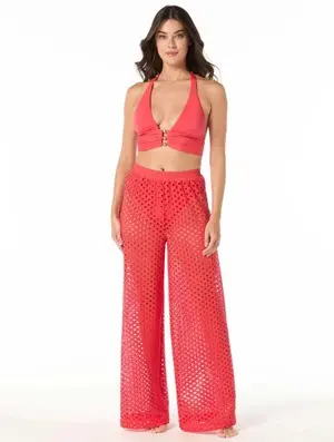 Carmen Marc Valvo Beaded Halter Bikini Top - Grenadine